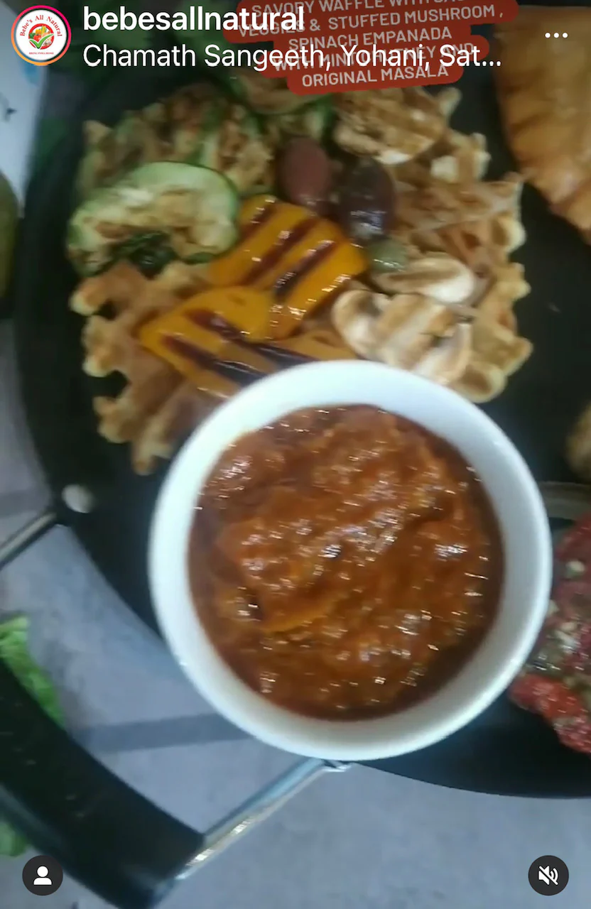Two Waffles with Orignal Masala & Mint ChutneyTofu Masala - Bebe's All ...